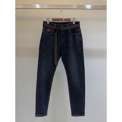 街头男人帮男款植绒磨毛小直筒微锥老爹牛仔裤男裤—9270