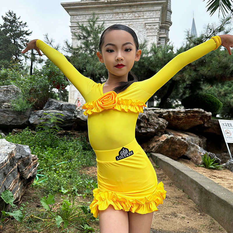 洛利塔春秋少儿拉丁舞演出练功服女儿童练习服拉丁舞套装表演服舞