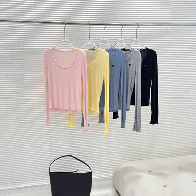 【高定】深圳南油AC家 2026新款套头打底衫纯色百搭修身长袖T恤女