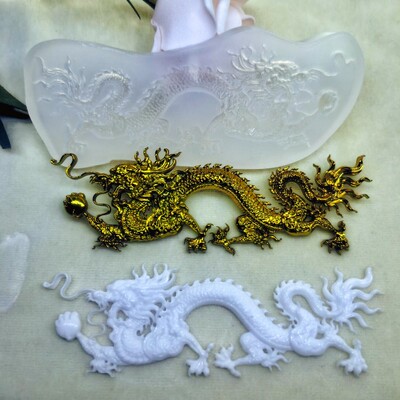 龙形模具 翻糖巧克力烘焙工具 食品级硅胶软陶粘土滴胶 龙模具