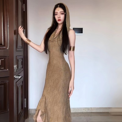 沙漠废土风埃及连衣裙女2025