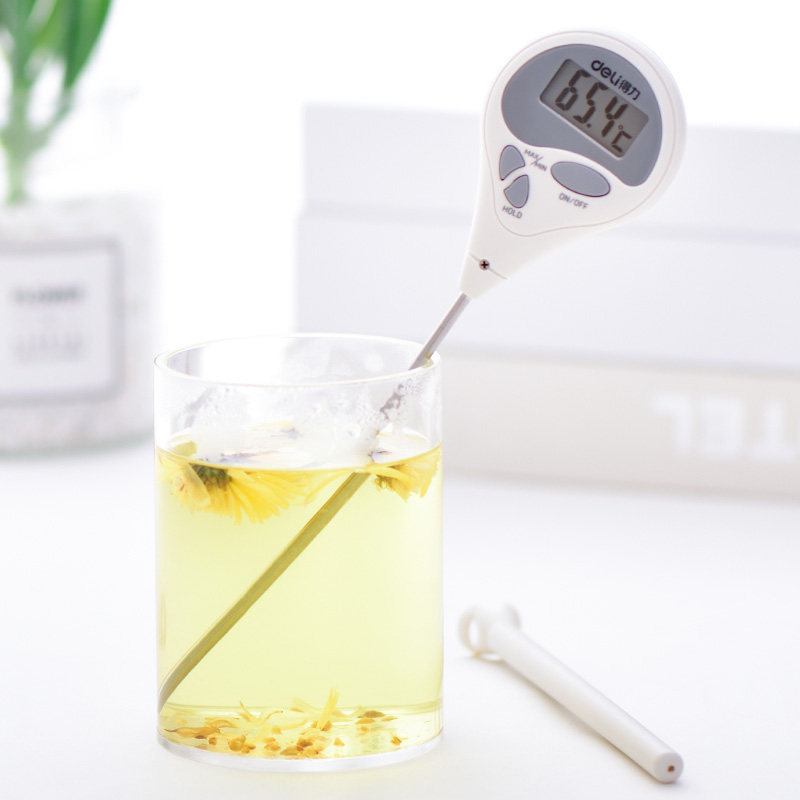 得力水温计测水温烘焙厨房食品温度计奶温油温高精度婴儿奶瓶探温
