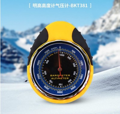 明高BKT381高度计海拔表气压计指南针温度计户外登山多功能免电池