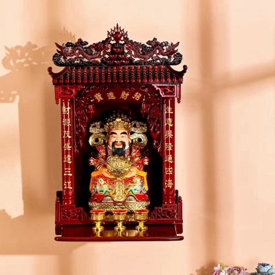 仿古屋顶佛龛佛柜神龛放财神观音关公像神龛挂壁式家用供台供奉柜