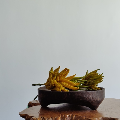 中式大号放新鲜佛手柑瓜果的托盘清供高脚高颜值实木桌面装饰茶室