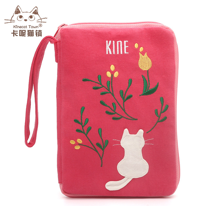 （秒杀！原120省32）可爱森林猫卡通护照包布艺手机包袋女包证件