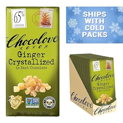 Chocolove Ginger Dark Chocolate Bars | 65% Cocoa | Infuse