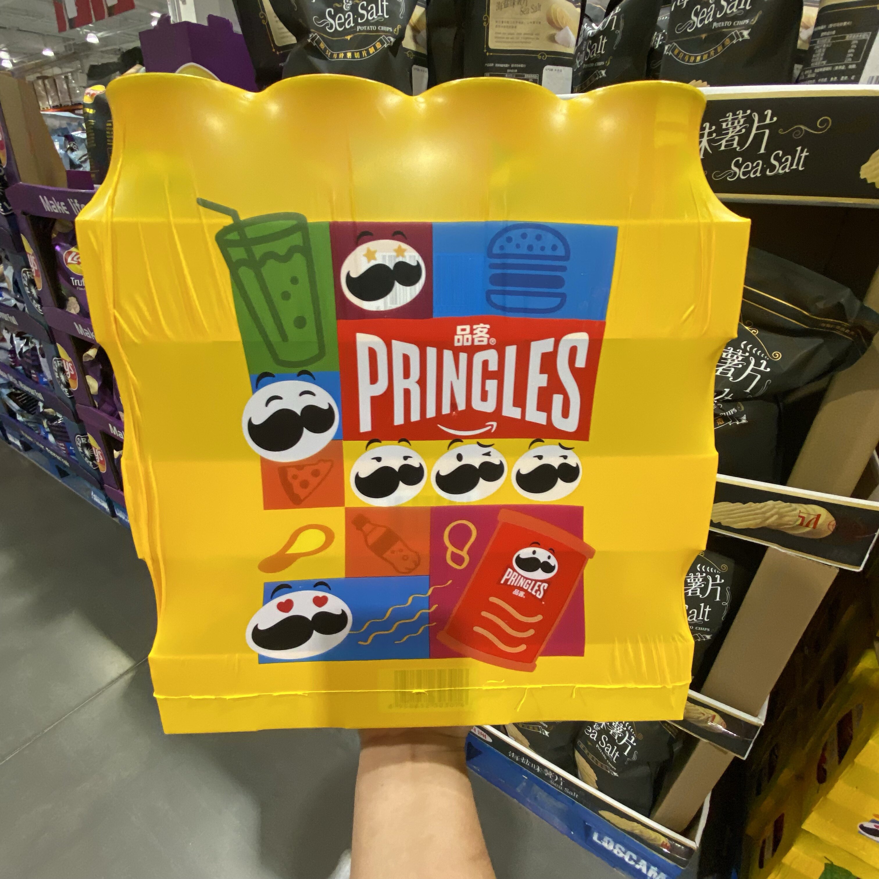 开市客Pringles品客薯片奶酪原味川香口味24罐装休闲食品网红零食