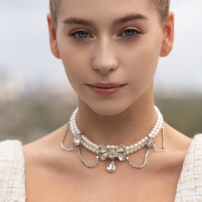 MyRosebar多层蝴蝶结项链