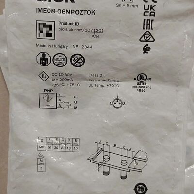 西克接近开关IME08-06NPOZT0K 订货号10712