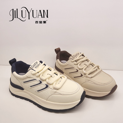 吉潞源女鞋2026春季新款时尚百搭女单鞋休闲厚底老爹鞋6950