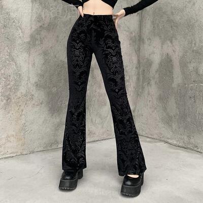 Summer new fashion casual pants women夏季新款暗黑喇叭裤女
