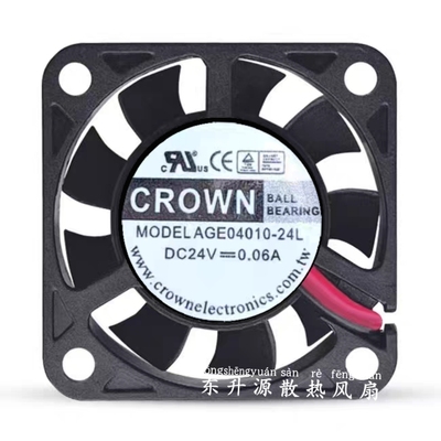 全新 CROWN AGE04010-24L DC 24V 0.06 4厘米直流散热风扇