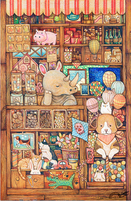 绝版现货 3D-JP 塑料平面拼图 棉花狮 犀牛小铺 600片 3djp