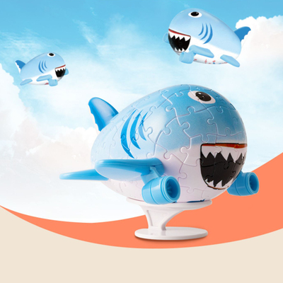 现货包邮 3D-JP塑料立体拼图 鲨鱼蛋形飞机（80片）3djp