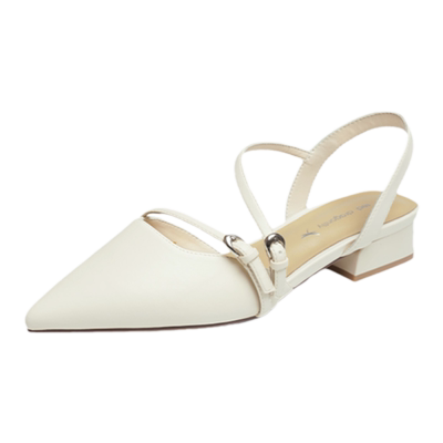 红蜻蜓低跟包头时装凉鞋