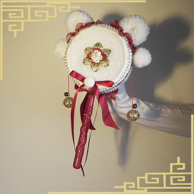 [小瑞虎]六芒星原创lolita手作拨浪鼓中华风lo道具虎年兽毛绒玩具