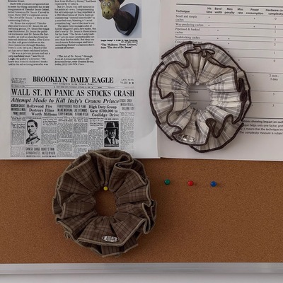 Bathroom「田园蛋糕」双层发圈蕾丝拼接巴恩风谷仓风发饰饰品复古