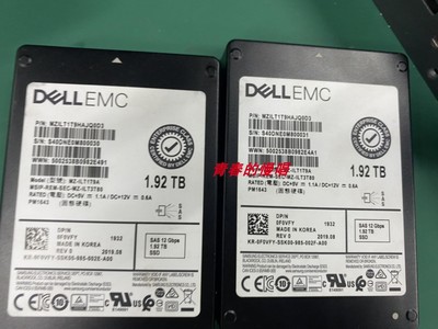 原装DELL 1.92TB SSD SAS 2.5 12Gb 0F0VFY PM1643 1.92T固态硬盘