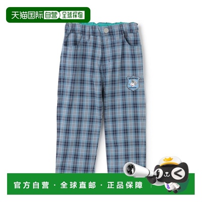 日本直邮Kladskap 狼纹格纹长直筒裤