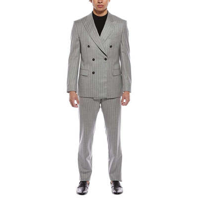 自营Hugo Boss 2pc Wool Suit with Flat Front Pant - grey 美国