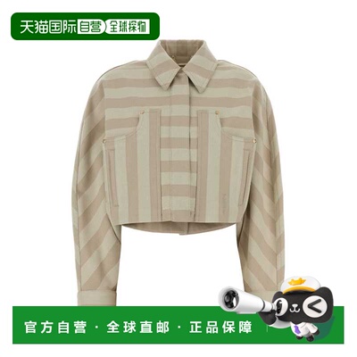 香港直邮Fendi 芬迪 女士 刺绣斜纹布夹克 FLF863AW8G