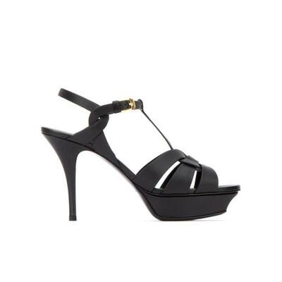 Saint Laurent TRIBUTE光滑皮革厚底凉鞋 315490BDA00