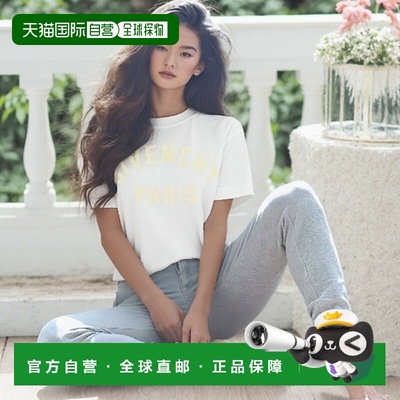香港直邮GIVENCHY 女士T恤 BW70FM3YRS100 SS2026 白色 圆领短袖T