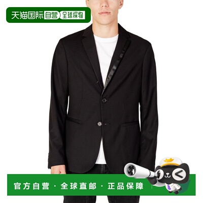 自营Armani Exchange Polyester Men's Blazer - black 美国奥莱