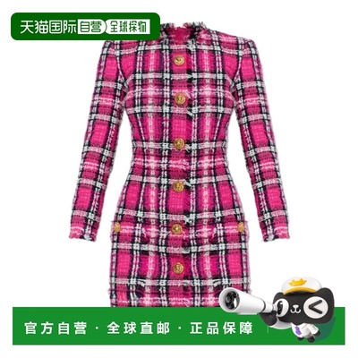 香港直邮BALMAIN 女士连衣裙 GF1R9394CG42AAA SS2026 花色 长袖