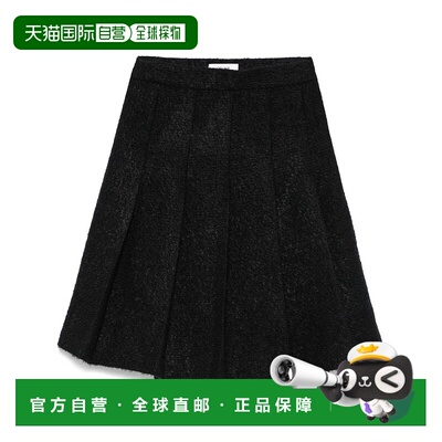 香港直邮Celine 思琳 女士 褶皱半身裙 RJ02V333J新款羊毛a字裙