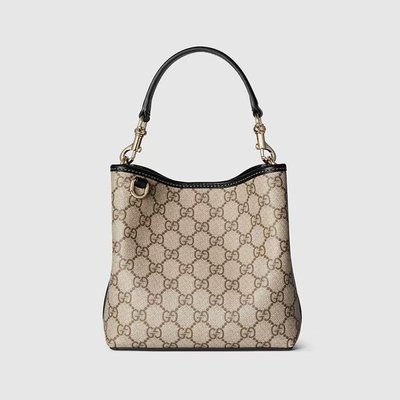 Gucci古驰女士米色和深棕色GG Emblem 迷你单肩包