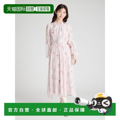 日本直邮CELFORD 花卉印花蝴蝶结领连衣裙