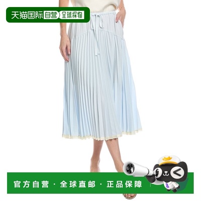 自营Vince Pleated Tiered Skirt - blue 美国奥莱直发半身裙
