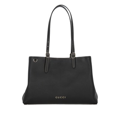 GUCCI 女士斜挎包 815213AAEC21000 CO 黑色 GG Emblem中号托特包