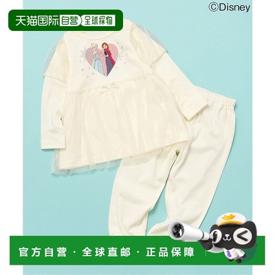 1h可退 日本直邮Disney 迪士尼角色 FROZEN 蕾丝拼接女童睡衣套装