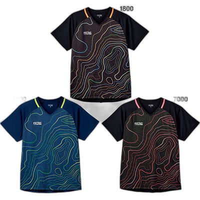 日本直邮JTTA官方认可VICTAS男式女式地形比赛衬衫TOPOGRAPHY GSV