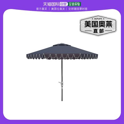 safaviehElegant Valance 9Ft Auto Tilt Umbrella - navy/white