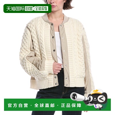 自营rag & bone Manston Mixed Media Wool-Blend Bomber Jacket