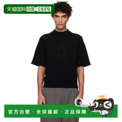 香港直邮Jil Sander 吉尔 桑达 男士 黑色 Pointelle Short Sleev