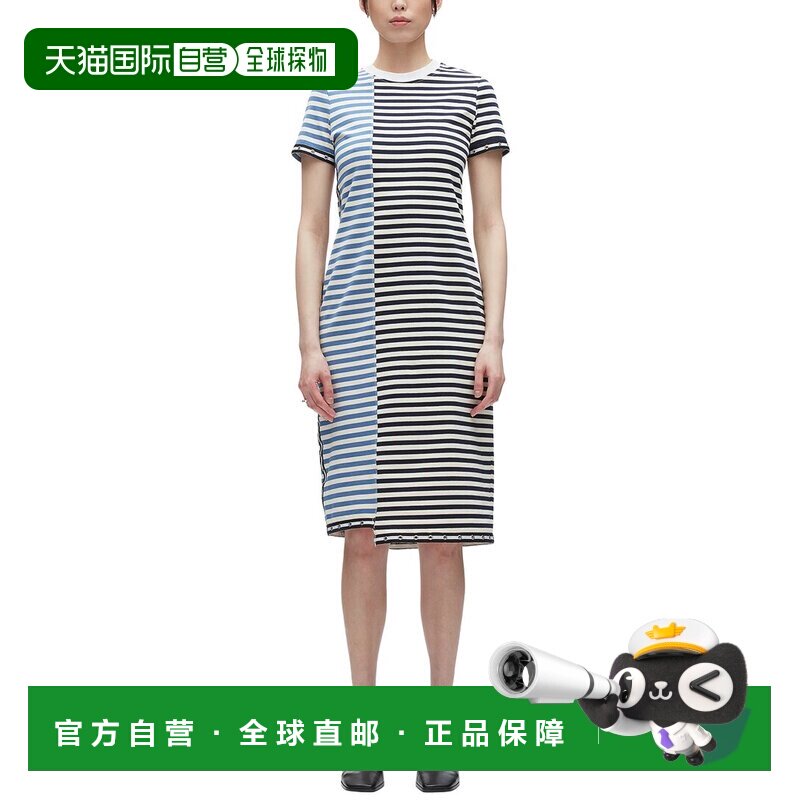 自营3.1 Phillip Lim拼布短袖t恤连衣裙-蓝色 美国奥莱直发
