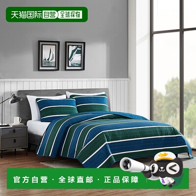 自营 Nautica Knots Cove 海军蓝全/大号双面被子和枕套套装 - nr