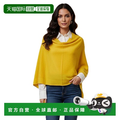 自营in2Cashmere Poncho with Textured Border - sunflower 美国