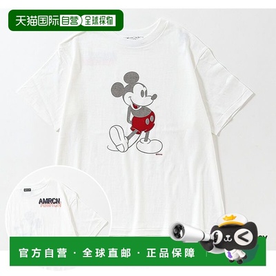 1h可退 日本直邮AMERICANA 女装 短袖T恤 迷你米奇印花设计