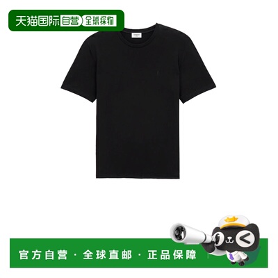 香港直邮SAINT LAURENT 男士T恤 CO 黑色上衣819395Y2ZJ21000男装