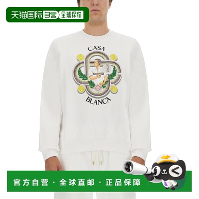 1h可退 香港直邮Casablanca 男士 带Logo运动衫 UMF23JTP00101WHI