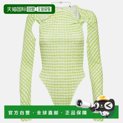 自营Jacquemus Green Checks Jersey Le Body Nodi Bodysuit - gr