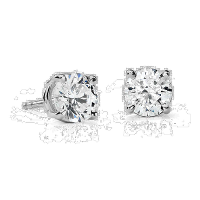 自营Suzy Levian 14K 白金经典四爪 0.50 克拉。 tw。钻石耳钉 -