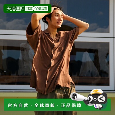 1h可退 日本直邮JONAS CLAESSON 亚麻粘胶 开领 短袖衬衫新款