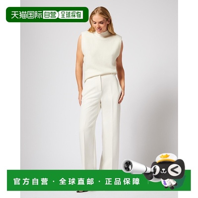 自营 adrienne landau阔腿翻边长裤-珍珠色 美国奥莱直发阔腿裤